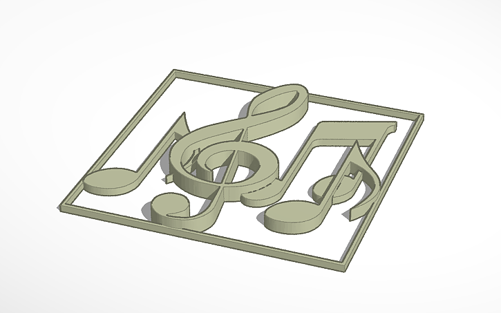 3D design muzieknoot wand deco | Tinkercad