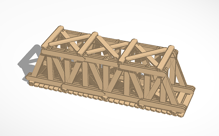 3D design Popsicle Stick Bridge - Tinkercad 3D design Popsicle Stick Bridge - Tinkercad