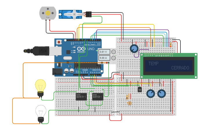 Circuit design Invernadero - Tinkercad