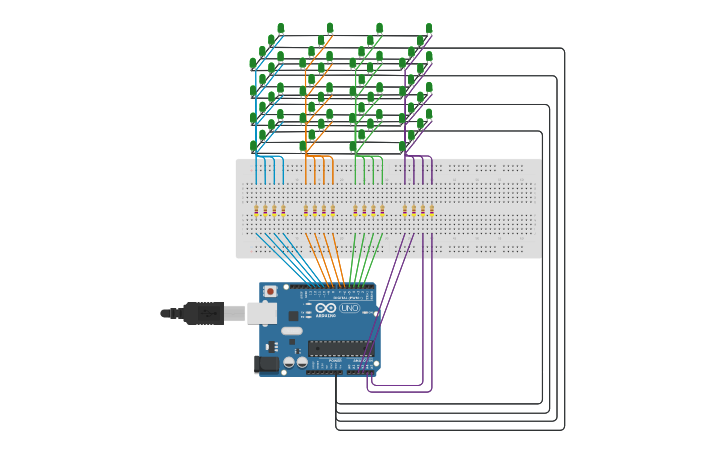Circuit design CUBO-4X4 | Tinkercad