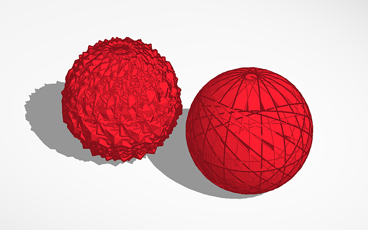 3D design 2 patterned spheres - Tinkercad