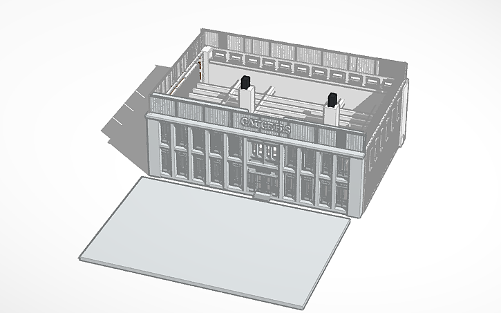3D design Midcentury High school HO Scale (1:87) | Tinkercad