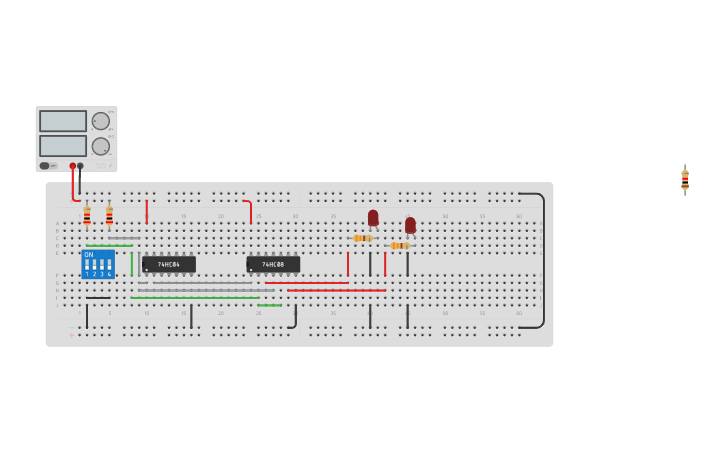 Circuit design multiplexer 1/2 - Tinkercad