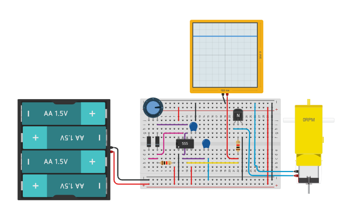 Circuit design Control PWM (velocidad) | Tinkercad