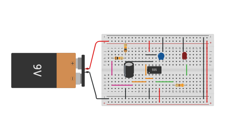 Circuit Design Timer 555 Tinkercad