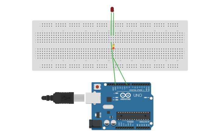Circuit design Lab Exercise 1 - Blinking LED - Tinkercad