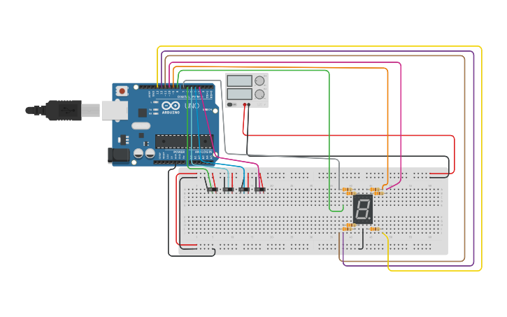 Circuit design Conversor Binario a Hexadecimal - Tinkercad