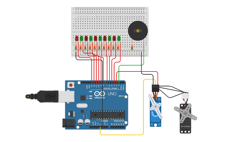 Circuit design servo | Tinkercad