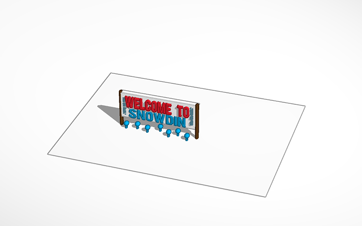 3D design Snowdin town sign - Tinkercad