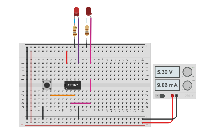 Circuit design Interrupt read rising and falling edges - Tinkercad