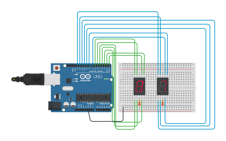 Circuit Design Double 7 Segment Display Tinkercad 7501