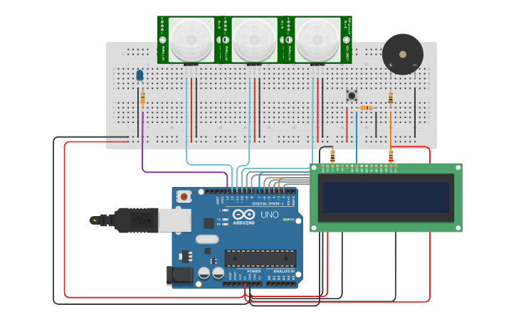 Circuit design LCD - Tinkercad