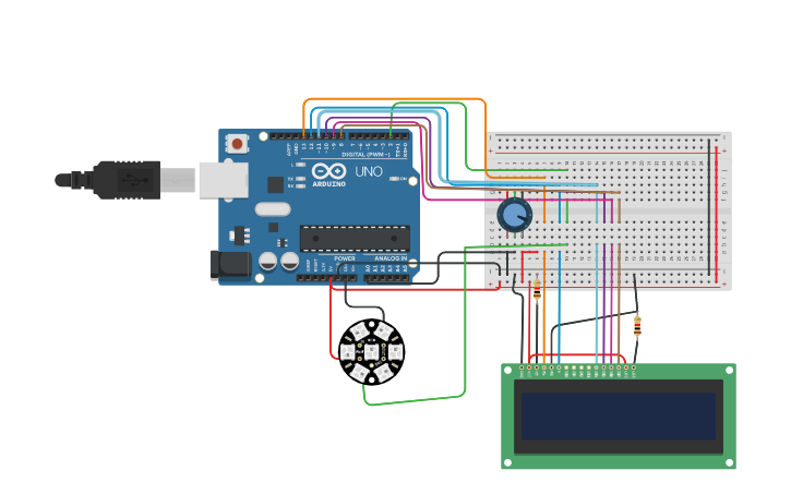 Circuit design Rain and humidity sensor - Tinkercad
