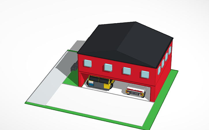 3D design a fire station - Tinkercad