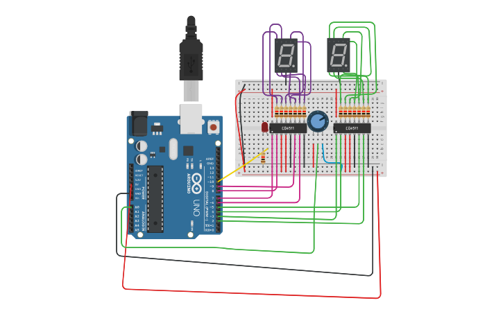 Circuit design Copy of Copy of Analog In, Serial Out - Tinkercad