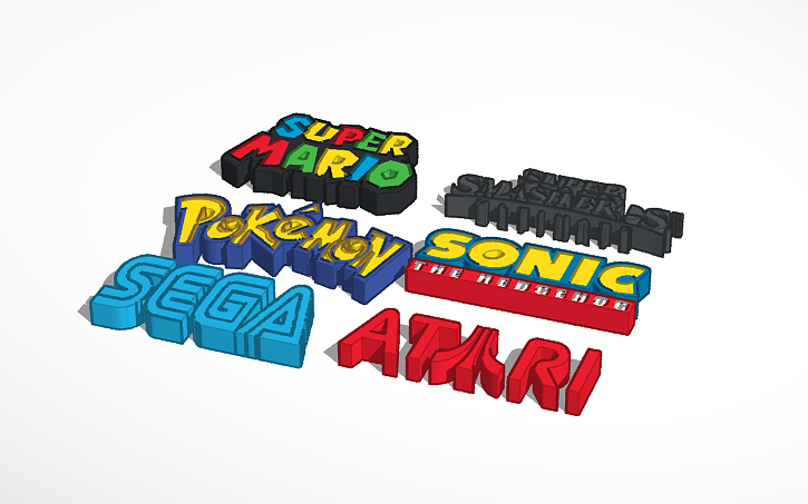 3D design Video game logos - Tinkercad