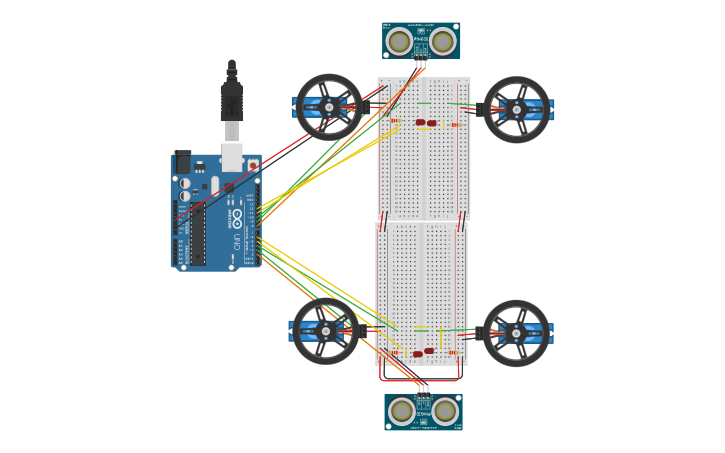 Circuit Design Robot Car Tinkercad