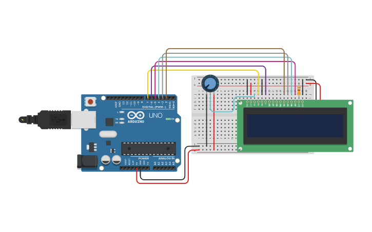 Circuit design PANTALLA LCD - Tinkercad