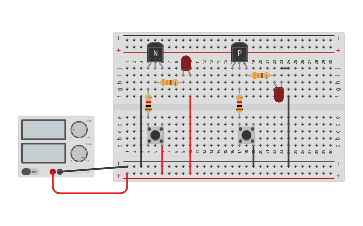 Circuit design Transistors - Tinkercad