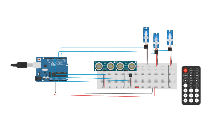 Circuit design robot arm - Tinkercad