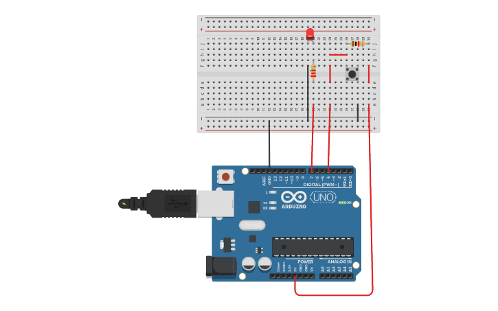 Circuit design Pull Up | Tinkercad