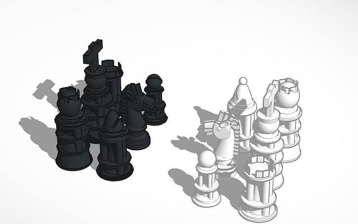 3D design Chess Set - Tinkercad