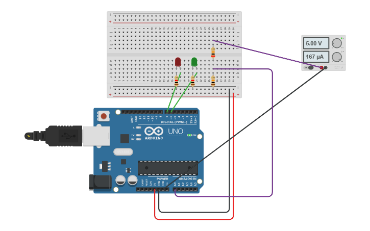 Circuit design Ex 7.2 - Tinkercad