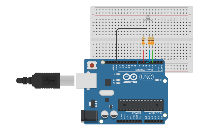 Circuit design fade led - Tinkercad