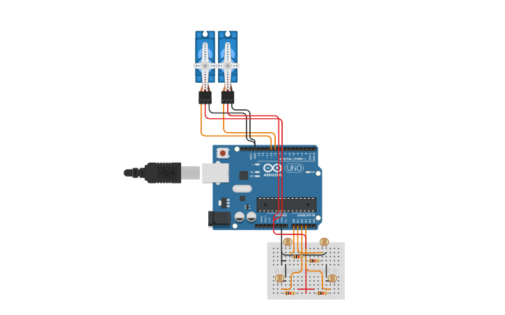 Circuit design Solar_track_arduino - Tinkercad