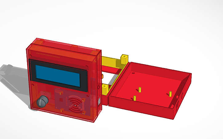 3D design BOX : UNO+RFID+LCD 20x4+ENCODEUR - Tinkercad