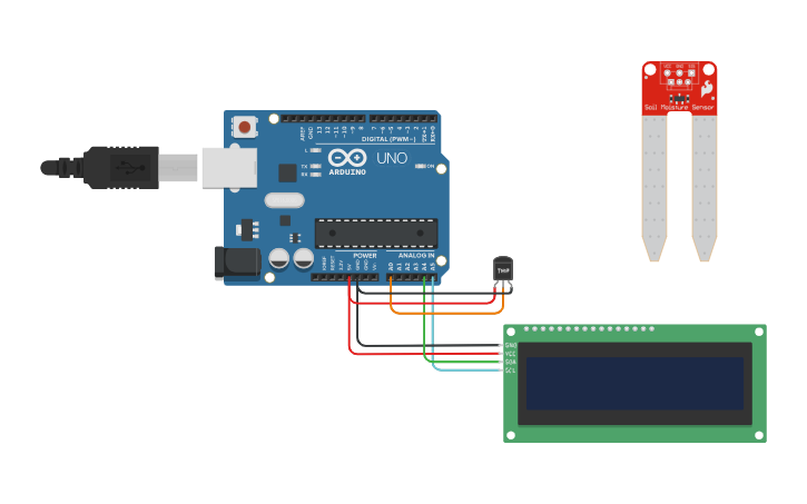 Circuit design Arduino Temperature sensor with LCD - Tinkercad Circuit design Arduino Temperature sensor with LCD - Tinkercad