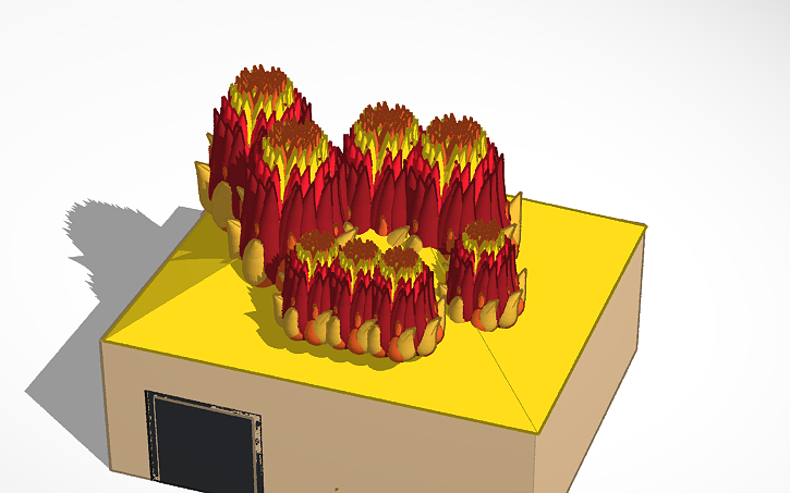 3D design house on fire - Tinkercad