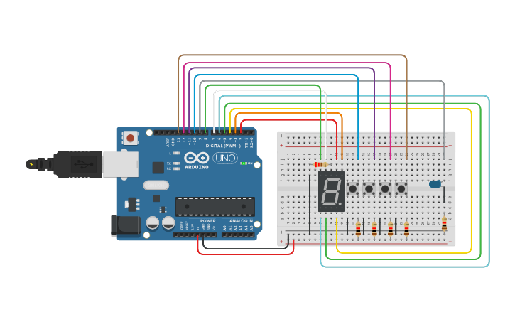Circuit design Elevador de 4 Andares UNIAVAN - Tinkercad