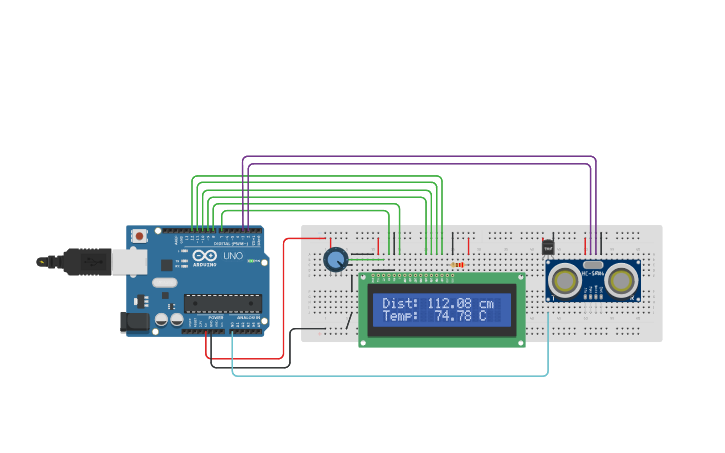 Circuit design LM35_HCSR04 - Tinkercad