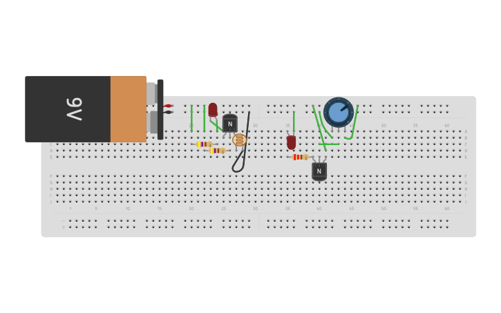 Circuit design Transistor Fade LED - Tinkercad