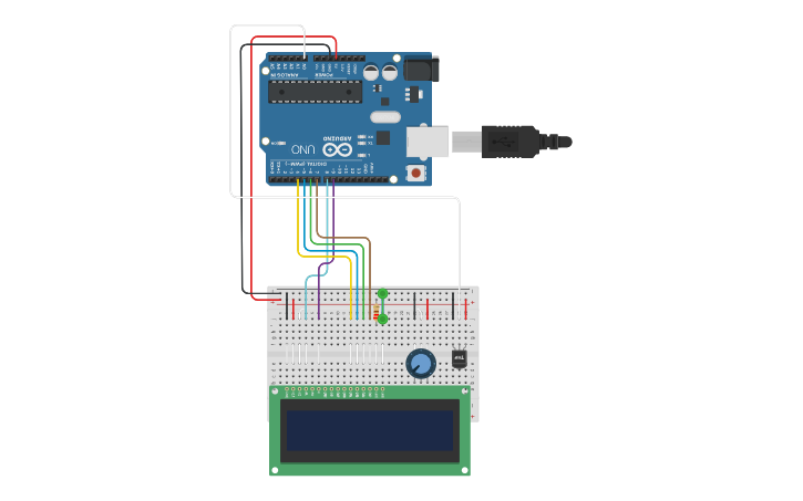 Circuit design Temperature Sensor control with Display - Tinkercad