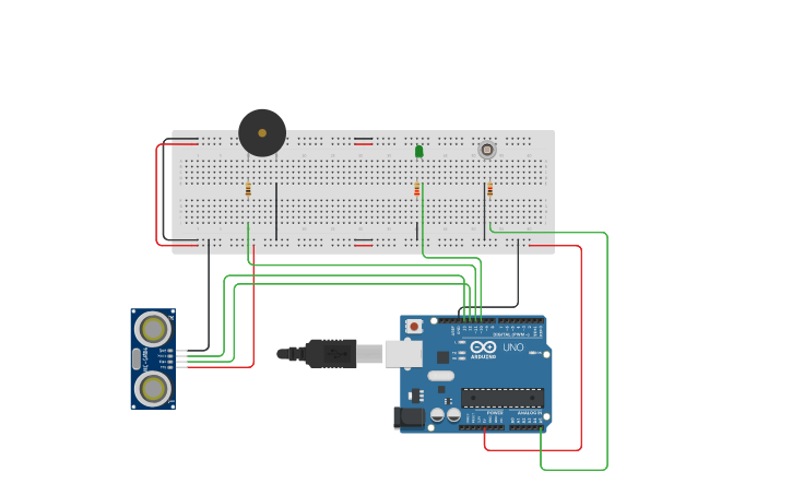 Circuit design Smart Parking - Tinkercad