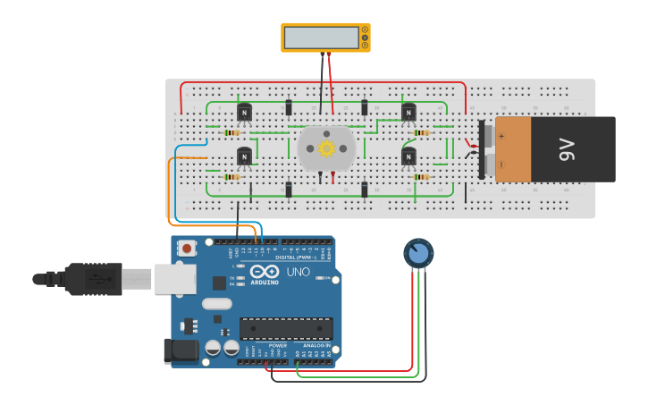 Circuit design Puente H con Arduino. - Tinkercad