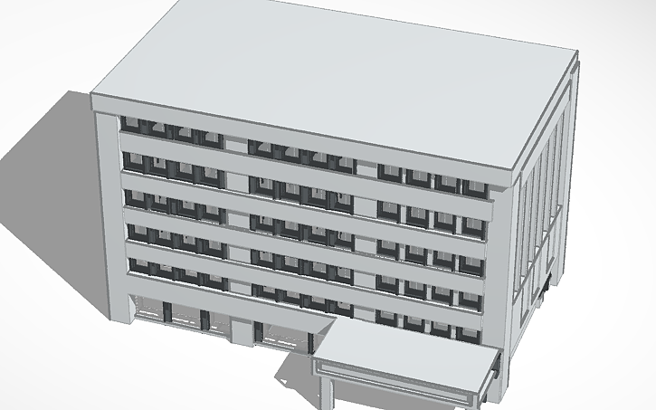 3D design 1980s Hospital HO SCALE 1:87 - Tinkercad