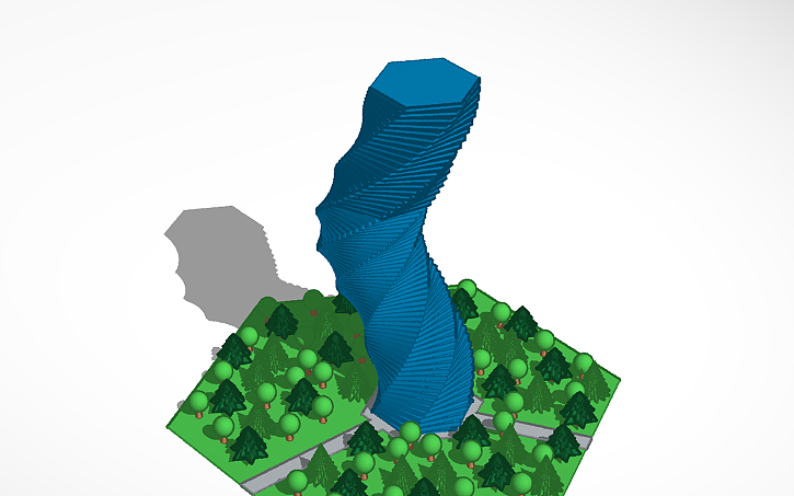 3d Design E P I Tower Duble Spiral Tower Tinkercad