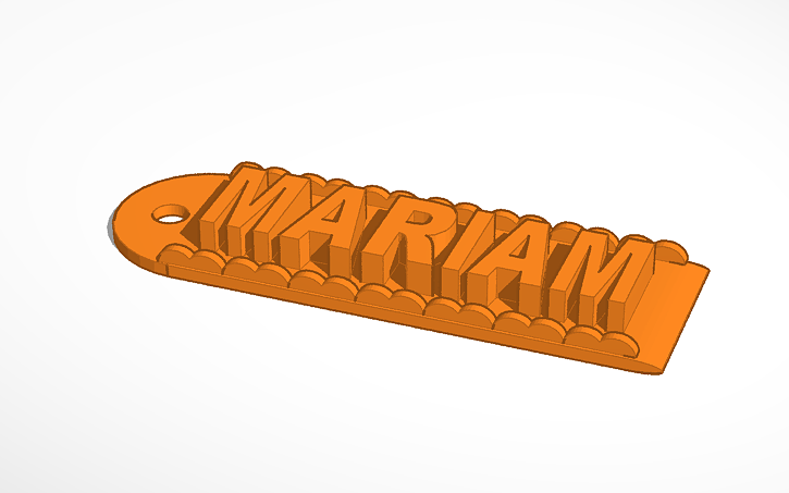 3D design Name Key Ring - Tinkercad