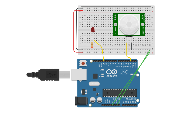 Circuit Design Motion Sensor With Arduino Tinkercad 7272