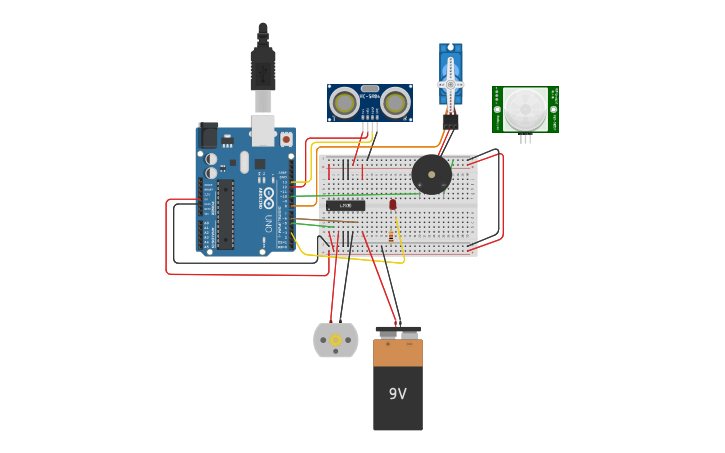 Circuit design AUTOMATIC DOOR - Tinkercad