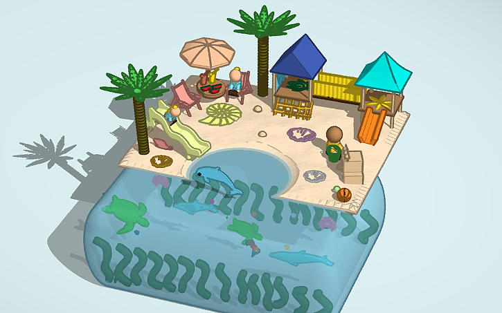 3D design Copy of Summer Beach - Tinkercad