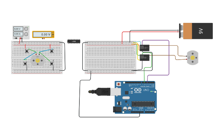 Circuit design funcionamiento de rele | Tinkercad