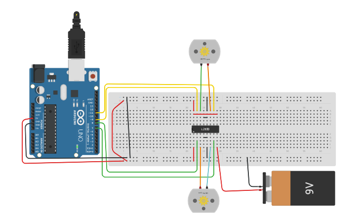 Circuit design Motor Drive - Tinkercad