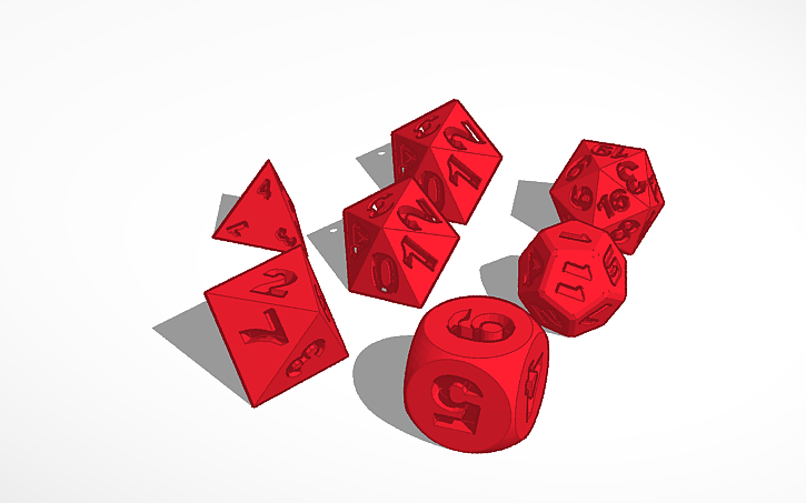 3D design dnd dice - Tinkercad