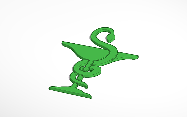 3D design caducée pharma - Tinkercad