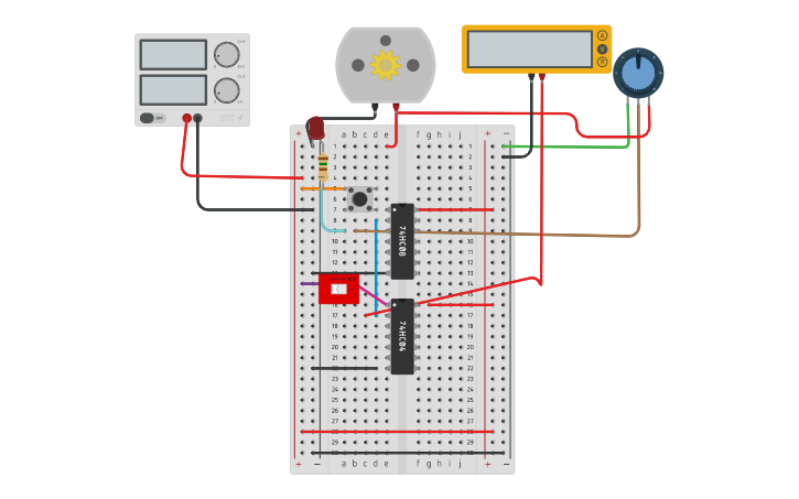 Circuit design Circuito Lógico N(B) and C - Tinkercad