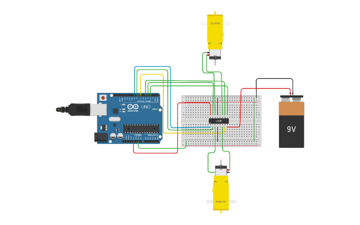 Circuit design 1821775-L293D Motor Driver | Tinkercad
